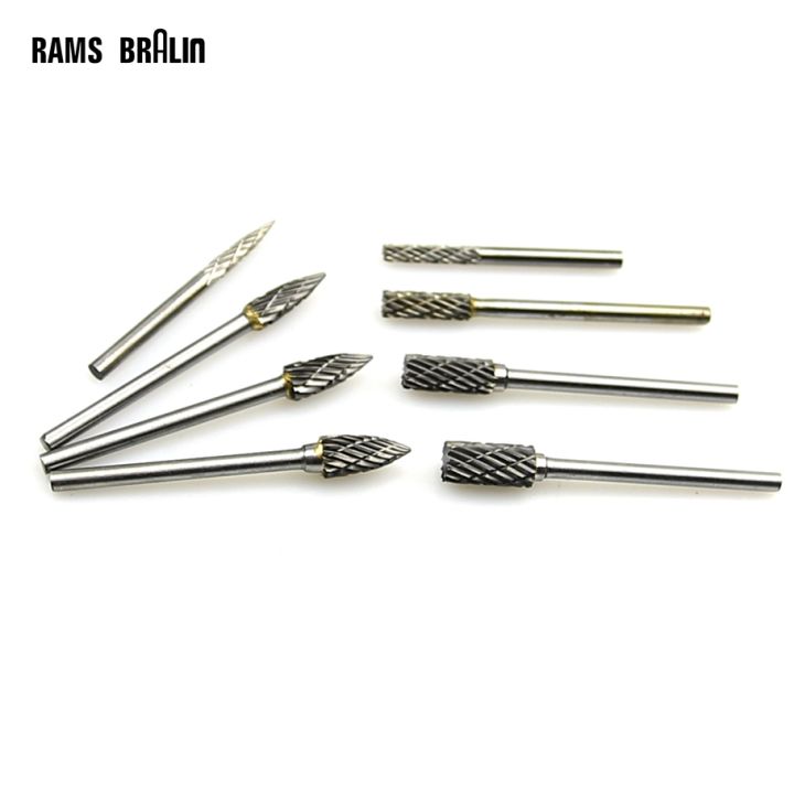 Dia. 3mm To 6mm Tungsten Carbide Rotary Burrs Dremel Milling Cutter ...
