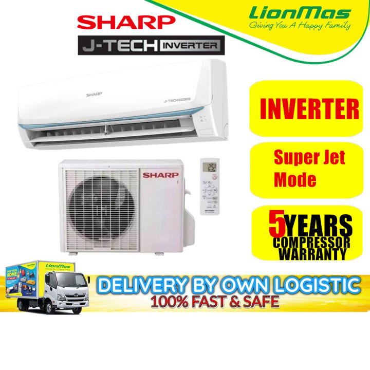 Sharp 1HP / 1.5HP J- Tech Inverter Air Conditioner R32 Air-cond ...