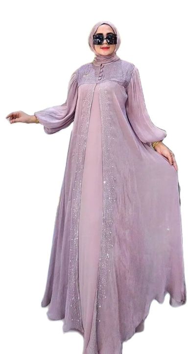 Dress Simer Model Terbaru 2023 Inara Dress Bahan Shimmer Apk Swaroski ...