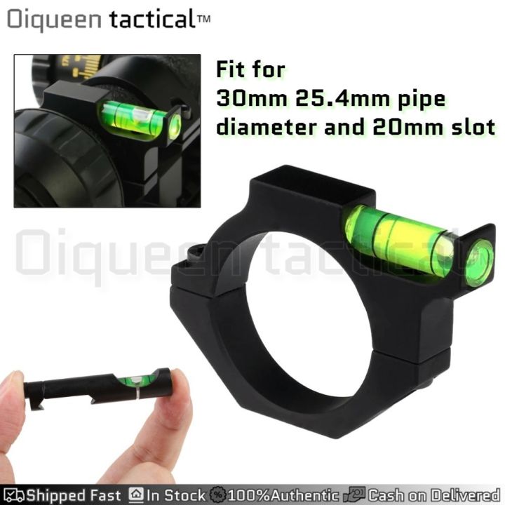 Oiqueen Ri-fle Sco-pe Bubble Level Tactical Spirit Level for 30mm/25.4mm Aperture 20mm Card Slot ...