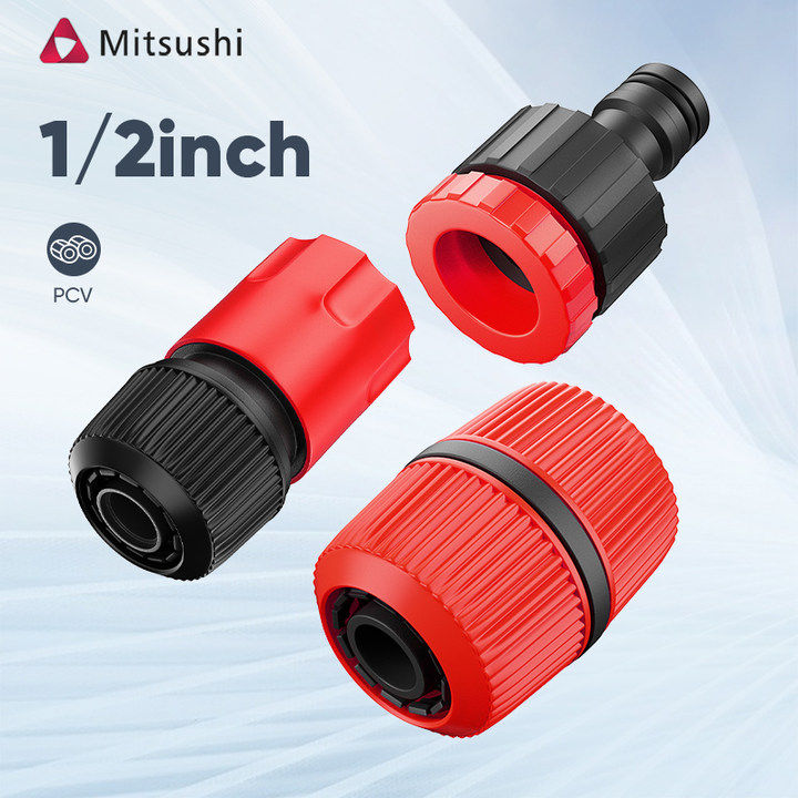Mitsushi 3pcs 1/2" Water Hose Connector Quick Connectors Garden Tap ...