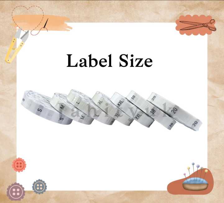 Label Baju / Label Size WOVEN Putih Roll Kecil Ukuran S/M/L | Lazada ...