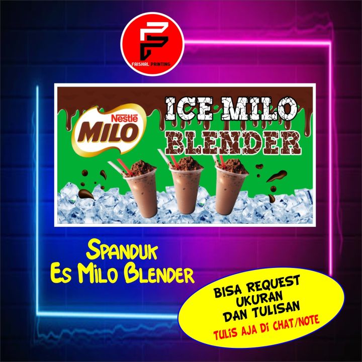Spanduk Es Milo / Banner Es milo Blender / Spanduk Minuman / Spanduk ...