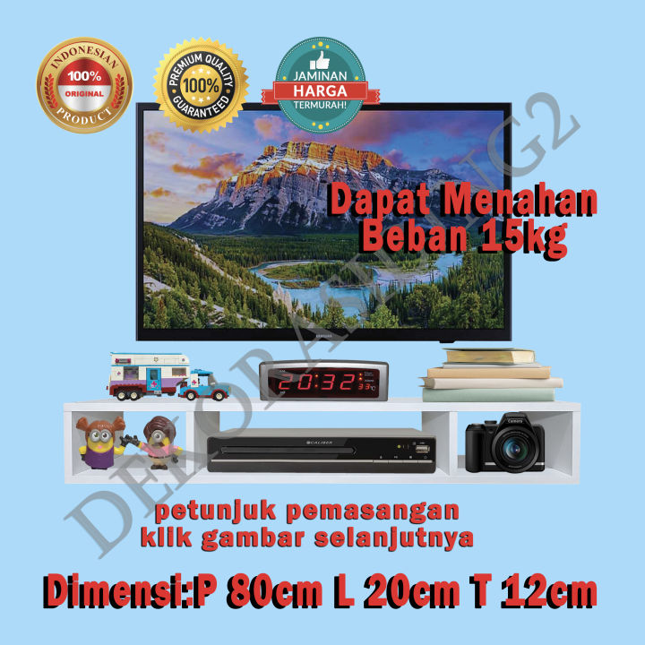 rak ambalan dinding minimalis AD13 / rak tv gantung / ambalan tv ...