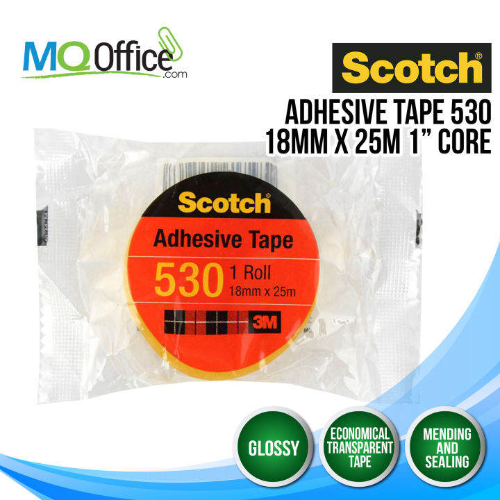 3M Scotch 530 Adhesive Tape 18mm X 25m (1 inch core) MQOFFICE | Lazada