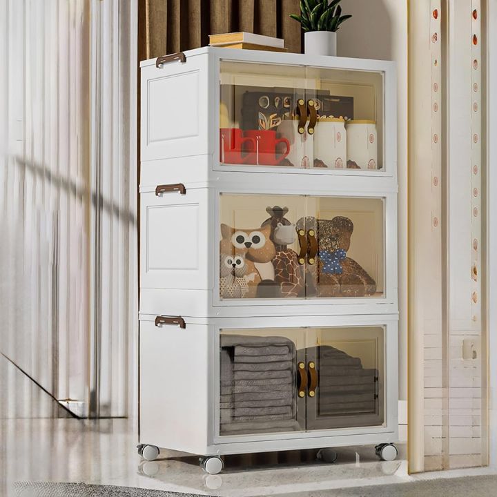 【Free Installation】3/5 layerfoldable stackable storage box toy Multi ...