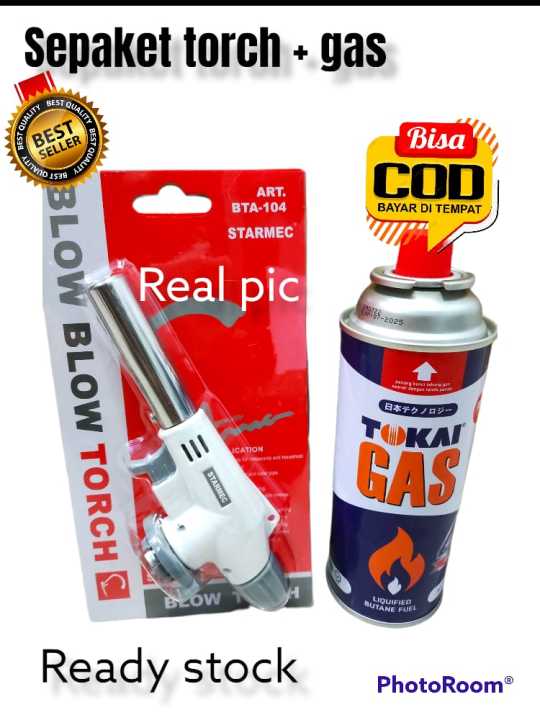 (Khusus Jawa) Paket Flame Gun Gas Torch dan Tabung Gas gas torch kepala ...