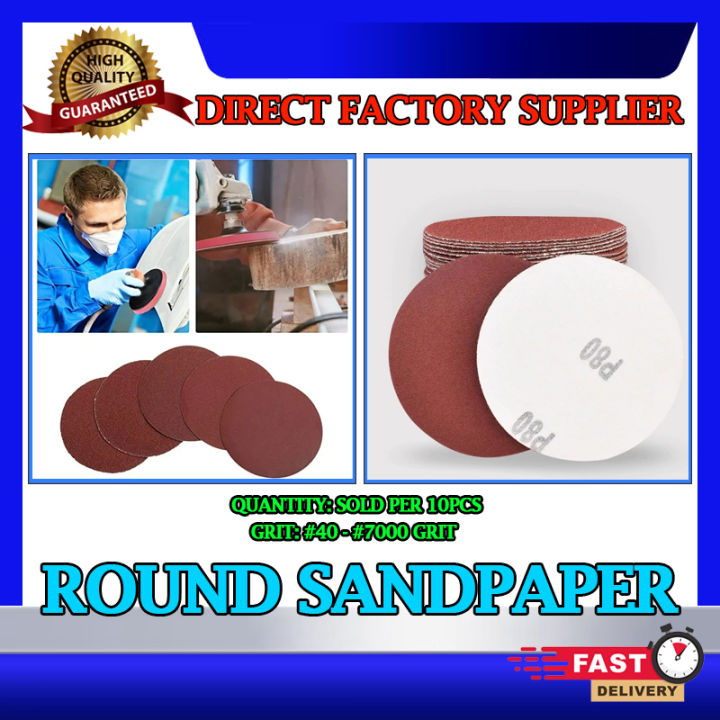 Round Sandpaper Abrasive Paper Red Sand Disc Used to Polish Wood and ...