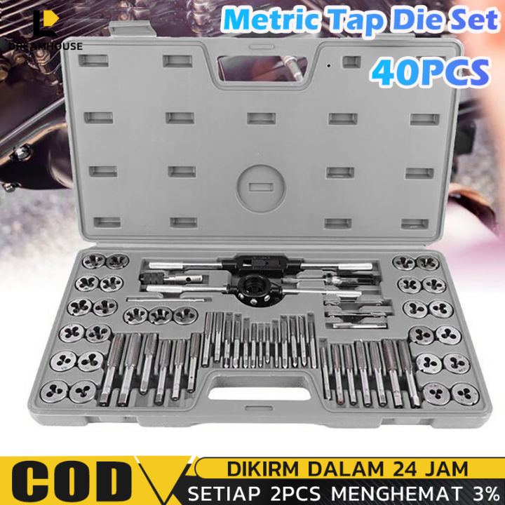 Hand Tap Set Adjustable Hand tab Handtab Dies Set 40 Pcs Alat Snai dan ...
