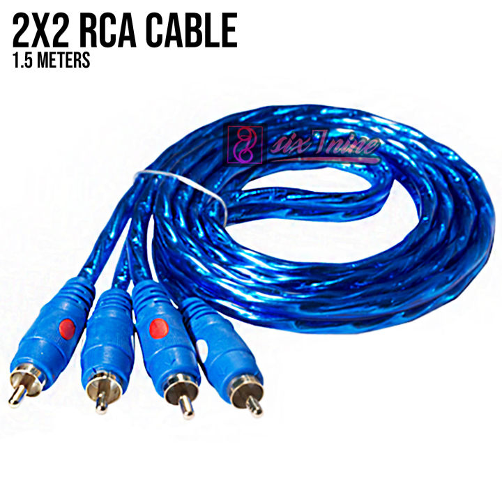 2X2 Heavy Duty 1.5M 2 Male RCA to 2 Male RCA Plug Jack Audio Video ...