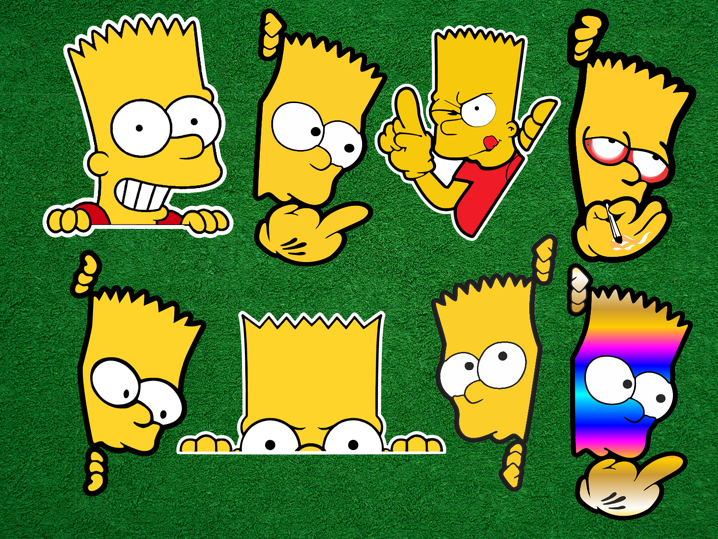 Bart Peeking Sticker Vinyl Sticker Waterproof Car Motorcycle Sticker ...