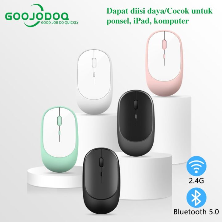 Goojodoq Bluetooth Mouse Wireless Silent Ultra Tipis Bluetooth 2.4G 2 ...