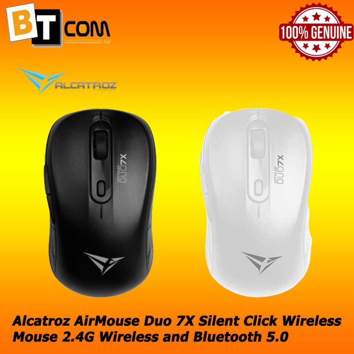 Alcatroz AirMouse Duo 7X Silent Click Wireless Mouse 2.4G Wireless and ...