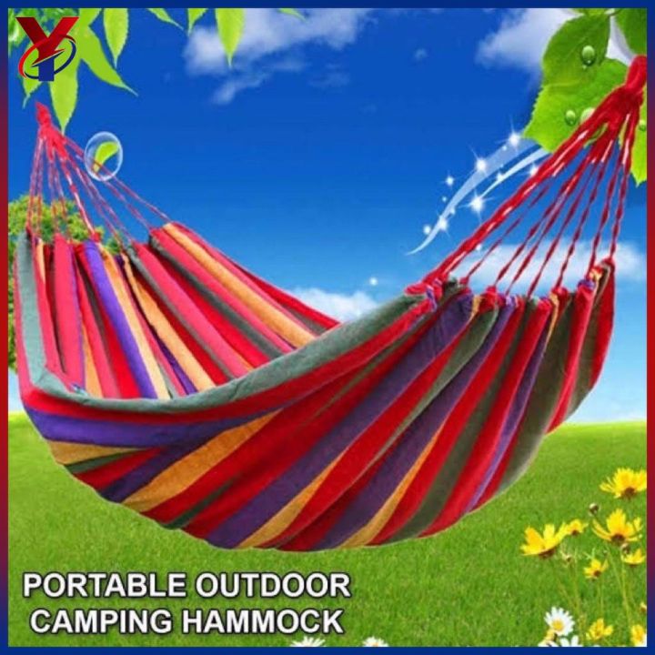 COD 2M Portable Camping Cotton Rope Outdoor Hammock Duyan | Lazada PH