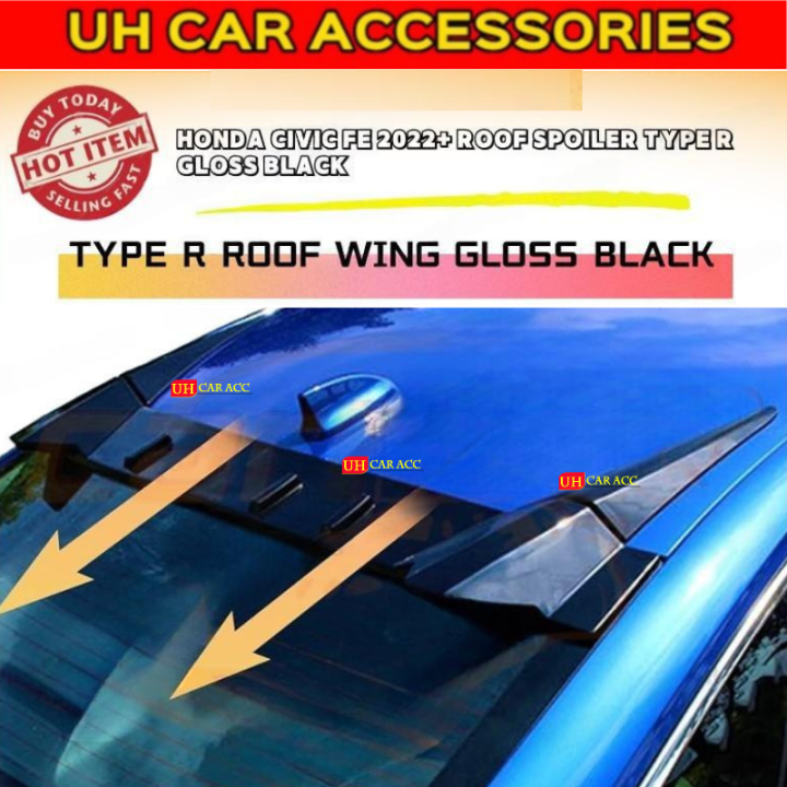 Honda CIVIC FE Rear Roof Spoiler Type R Wing Diffuser 2021 2022 Body ...