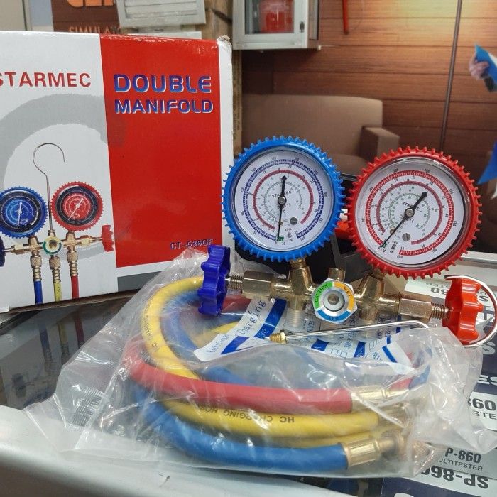 Testing Manifold AC Double R22 R134 charing valve Starmec | Lazada ...
