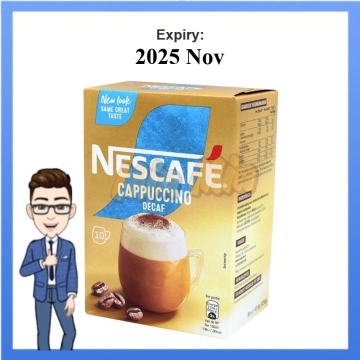 NESCAFE Cappuccino Decaf Instant Coffee 10 sticks x 12.5gm | Lazada