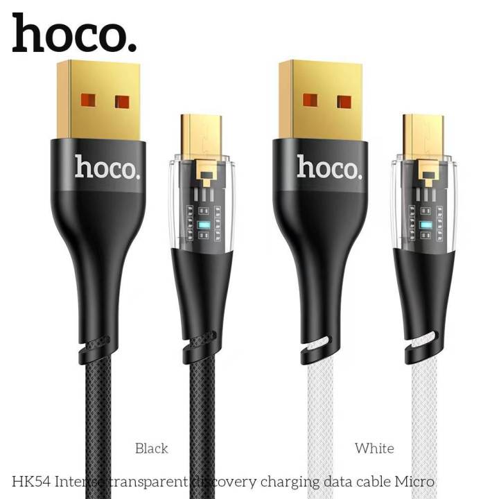 HOCO HK54 สายชาร์จ โปร่งใสเห็นแผงวงจร มีไฟ LED บอกสถานะ สำหรับ iOS ...