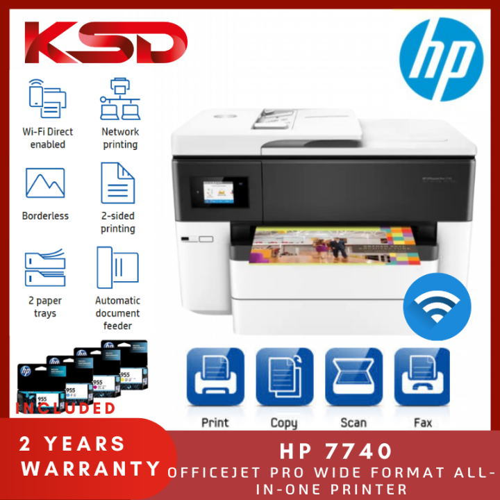 HP OfficeJet Pro 7740 Lebar Format Semua-dalam-Satu Pencetak | Lazada