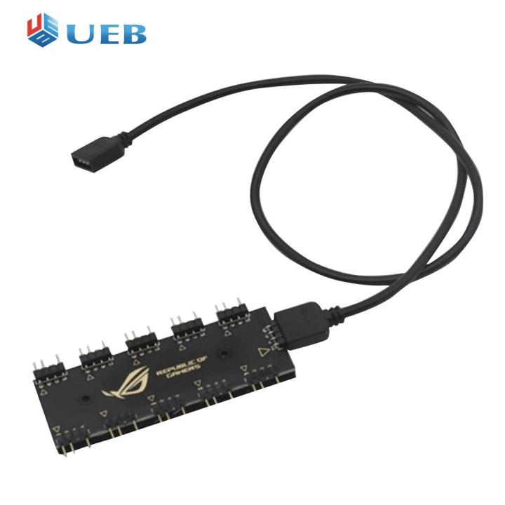 10 RGB Synchronization HUB Splitter Extension Cable for Motherboard RGB ...