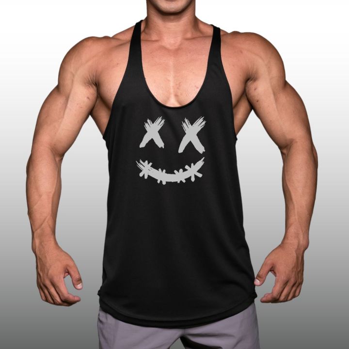SMILEY เสื้อกล้ามเพาะกายทรงคลาสสิค Bodybuilding Dry Fit Gym Tank Top ...