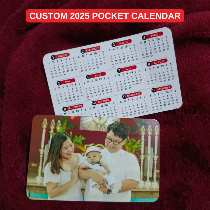 Customized 2025 Pocket Calendar | Waterproof | Glossy Material | Back ...