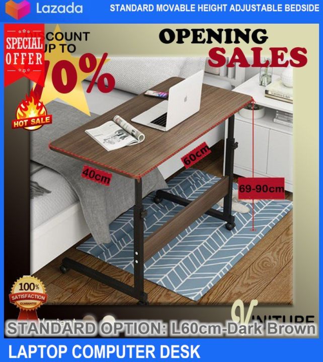 Standard movable height adjustable bedside table laptop table computer ...