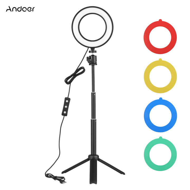 Andoer PH-01 6 Inch LED Ring Light Kit Including 1 * 5600K USB Ring ...