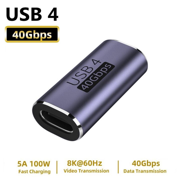 USB4.0 40Gbps OTG Adapter Thunderbolt3 8K 60Hz 100W 5A USB C Female to ...