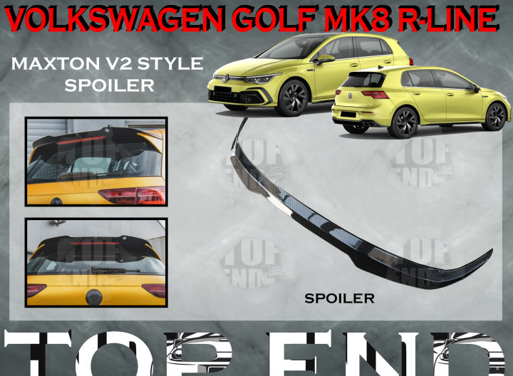 VOLKSWAGEN GOLF MK8 TSI/R LINE MAXTON V2 STYLE SPOILER (MAXTON V2) REAR ...