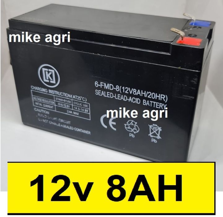 12v 2 in 1 Knapsack Sprayer Battery 12v 8ah / 20hr for UPS replace 7ah 7.2ah 8ah 9ah | Lazada PH