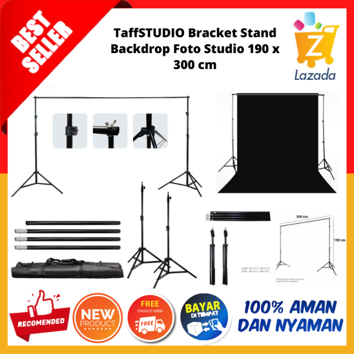Bracket Stand Backdrop Foto Studio 190 x 300 cm Green Screen ...