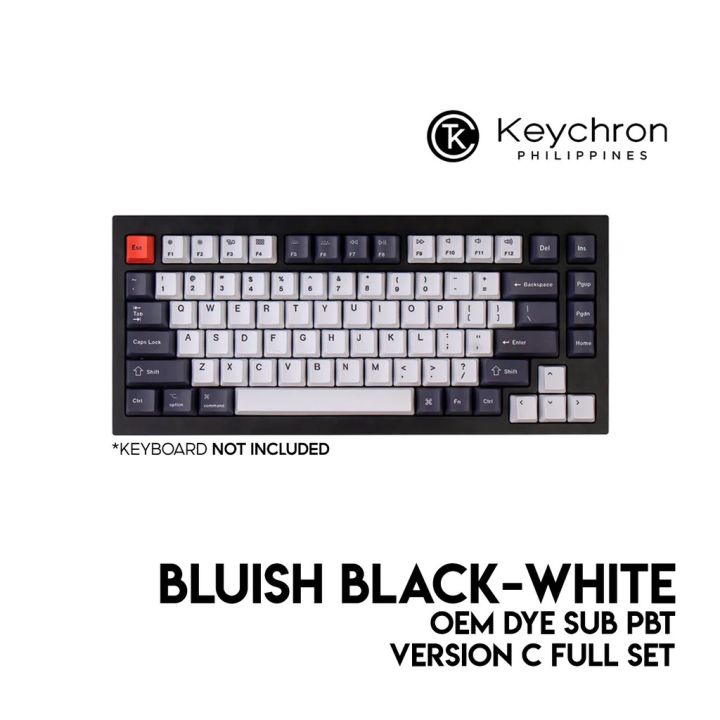 Keychron OEM Dye-Sub PBT Keycap Set - Bluish Black White, T6 | Lazada PH
