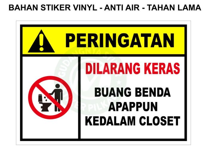 STIKER PERINGATAN TOILET | Lazada Indonesia