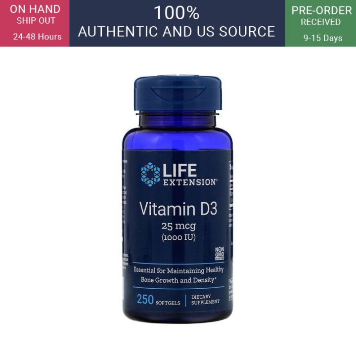 Life Extension, Vitamin D3, 1000 IU 250 Softgels | Lazada PH