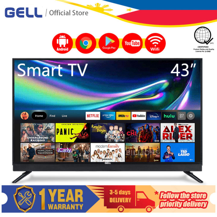 GELL 43 inches LED/Smart Android Black simple tv plus remote Built-in ...