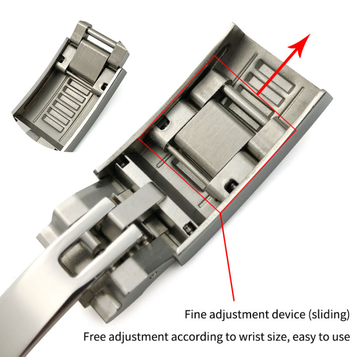 [bbees] 9mm 16mm Stainless steel folding buckle glide lock for Rolex ...