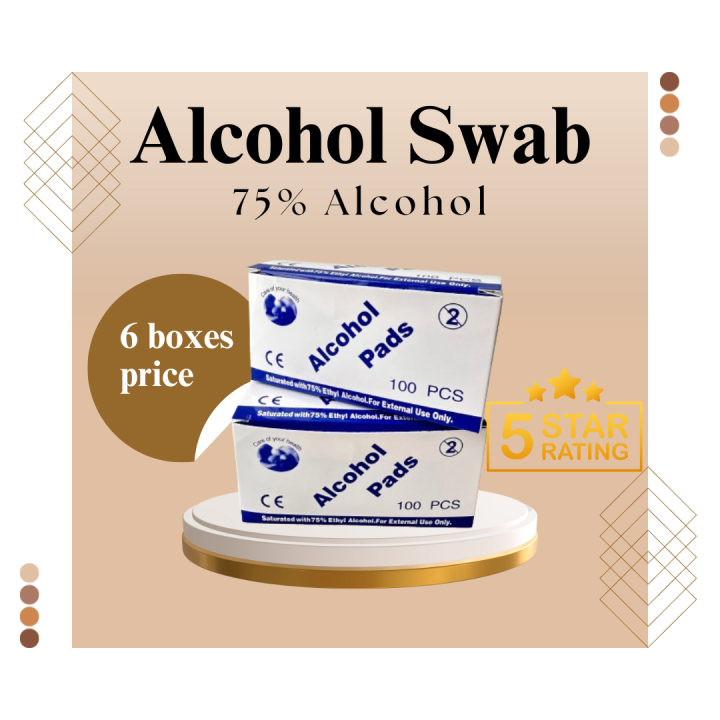 Alcohol Swab 100pcs/Alcohol Pad 75% Alcohol (6 boxes/unit) | Lazada