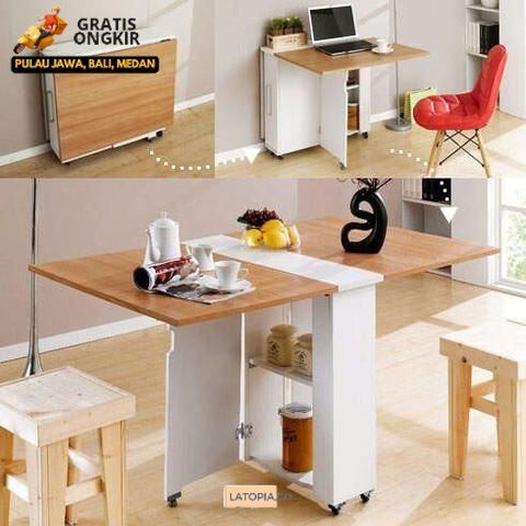 Meja Makan Lipat/Meja Makan Portable Meja Makan Serbaguna (Non Rakitan ...