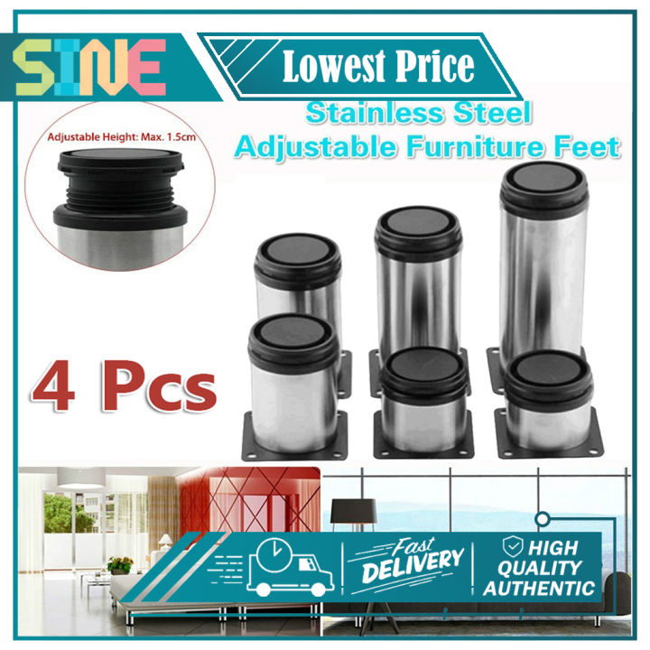 20/4Pcs/set Adjustable Stainless Steel Table Home Decoration Bed Sofa ...