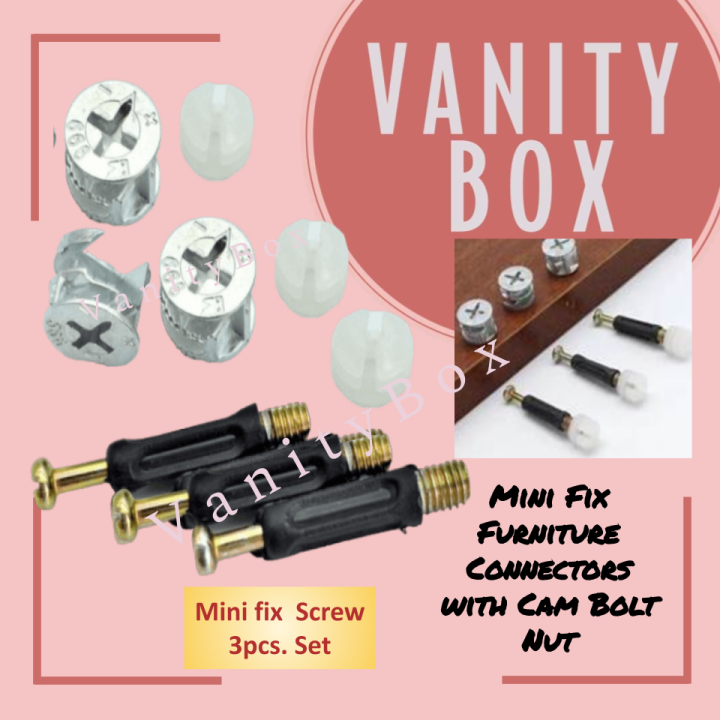 Mini Fix Furniture Connectors with Cam Bolt Nut (Set of 3 ) | Lazada PH