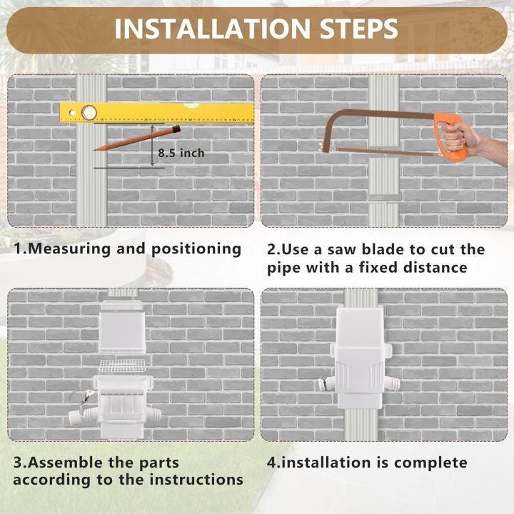 Rainwater Collection System, Rain Barrel Diverter Kit for 2x3”and 3x4 ...