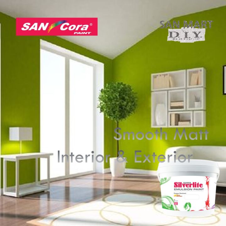 (7 Litres) SANCora Silverlite Wall Emulsion Paint / Wall Ceiling Paint ...