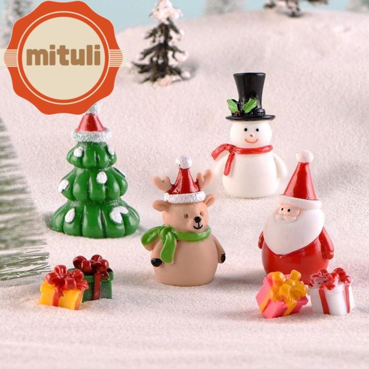 MITULI ฉากหิมะ ต้นไม้ การตกแต่ง สวนขวด บ้านตุ๊กตา ตัวเลข รูปแกะสลัก ...