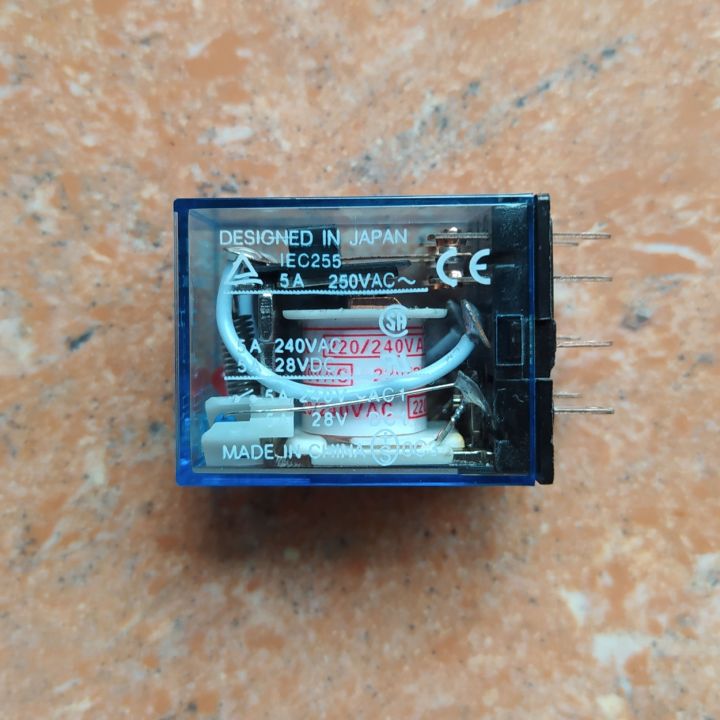 Intermediate relay IEC255 5A MY2N-J AC220V DC24V 12V small 8 feet two ...