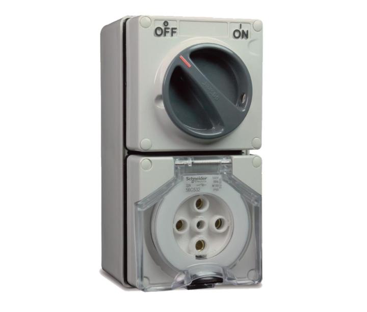 SCHNEIDER S56C532GY S56 SWITCHED SOCKET OUTLET 500V 32A 5P IP66 GREY | Lazada