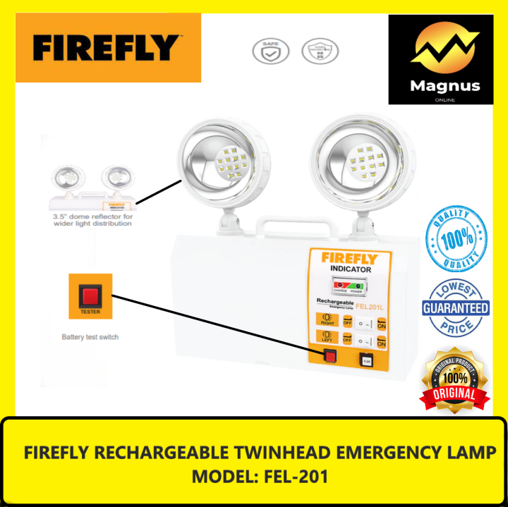 Firefly Rechargeable Led Twinhead Emergency Light (FEL201L) | Lazada PH