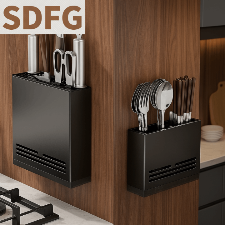 SDFG ติดผนัง หลอดตะเกียบ ป้องกันสนิม คาร์บอนสตีล ที่วางตะเกียบ ครัว ...