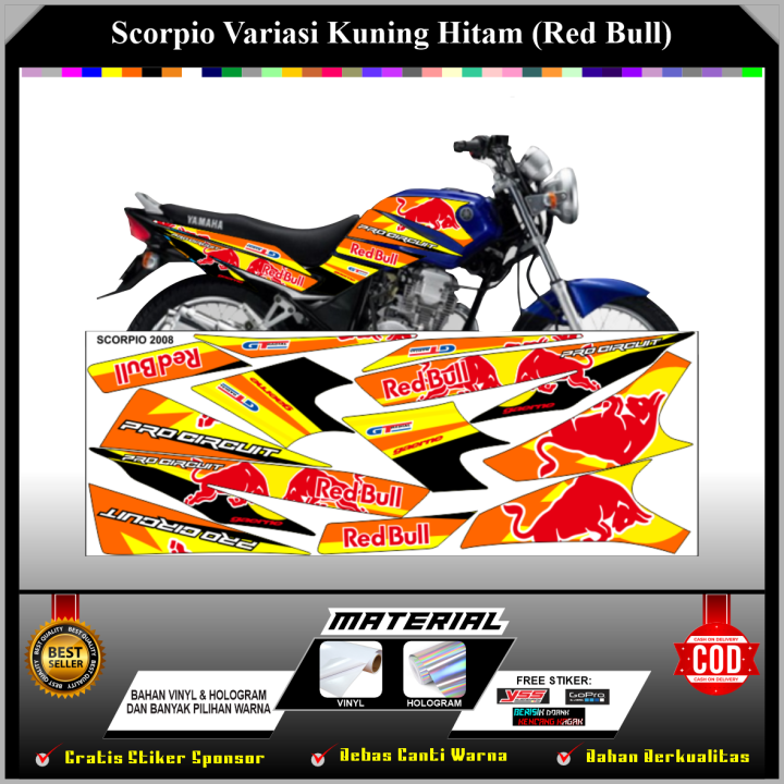 STIKER STRIPING VARIASI SCORPIO Z BAHAN PUTIH/VINYL/HOLOGRAM|LIS SEPEDA ...