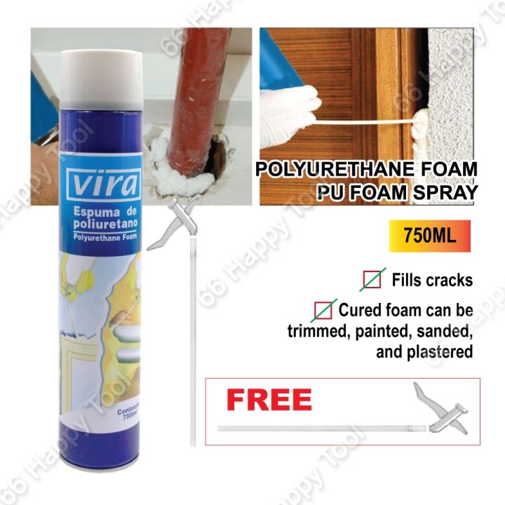 VIRA 750ml polyurethane foam PU foam spray to fill cracks and seams spray | Lazada PH